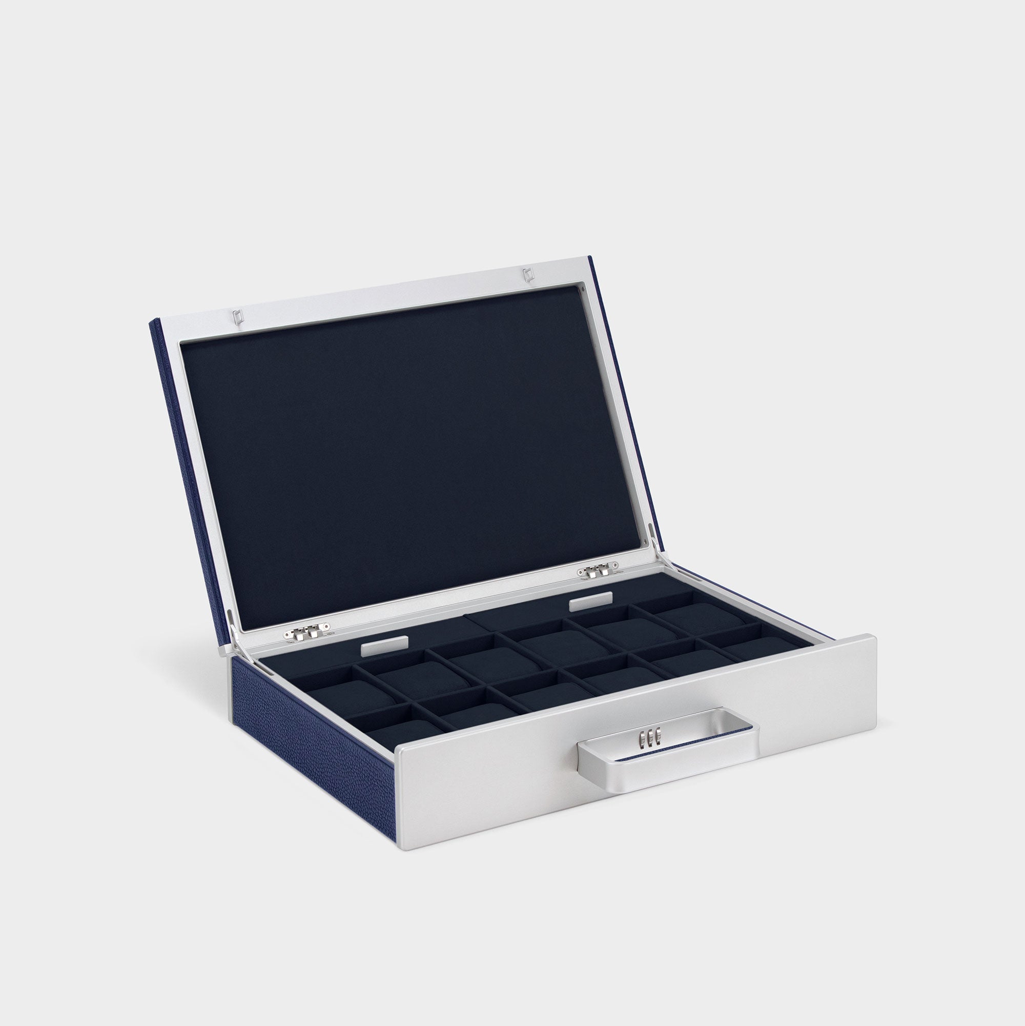 Mackenzie 12 Watch briefcase in Sapphire - Charles Simon